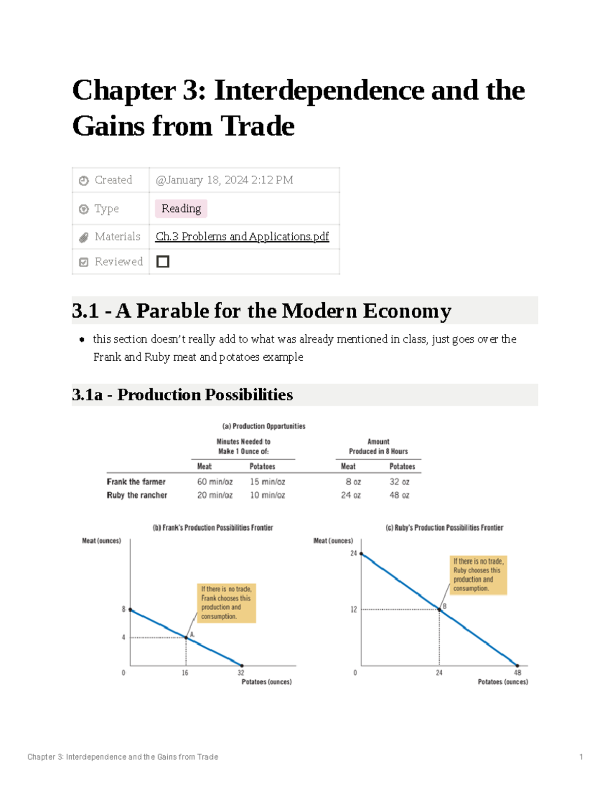 Chapter 3 Interdependence and the Gains from Trade - Chapter 3 ...