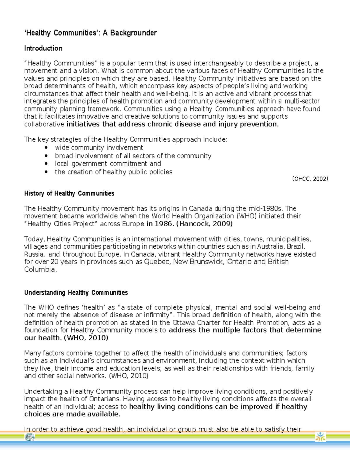 Healthy Communities Backgrounder - 1 ohcc ccso‐ 1 of 3 ocdpa.on ...