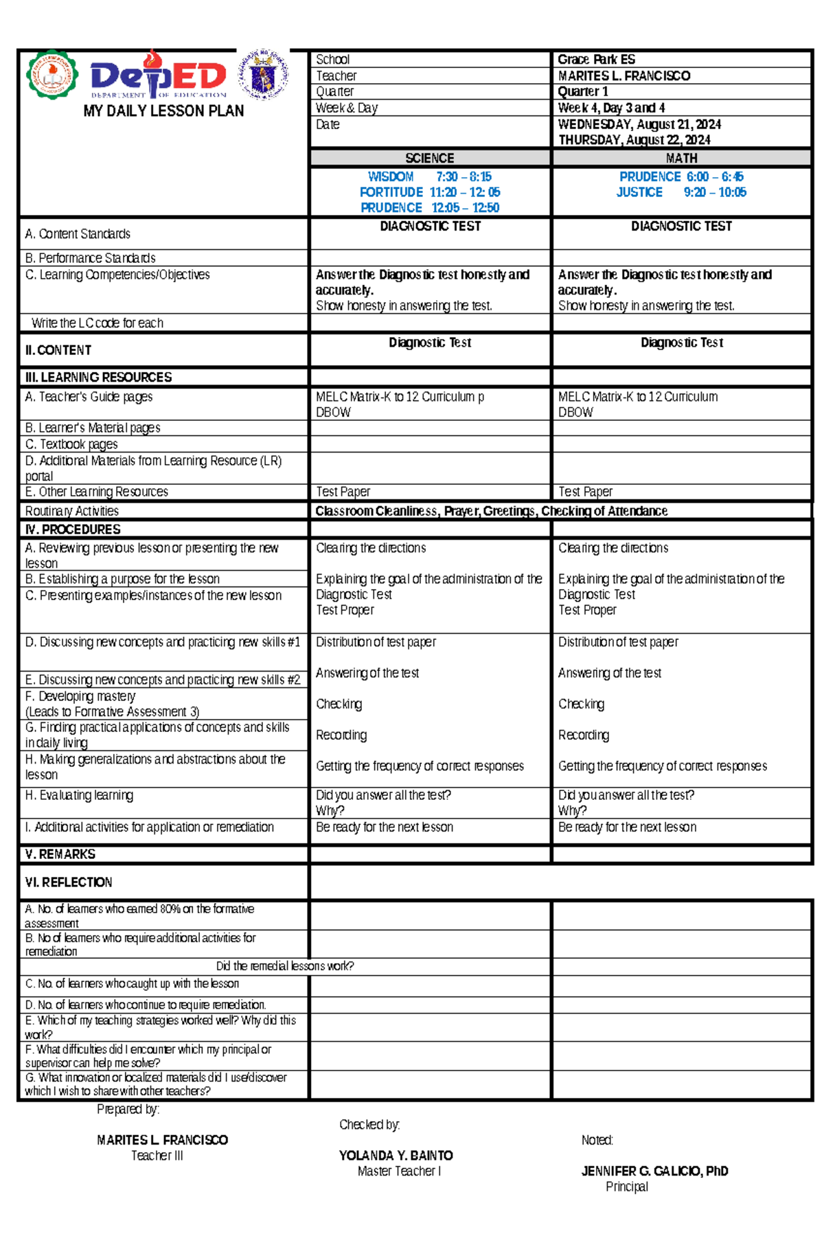 2nd Periodic Test - TEST - MY DAILY LESSON PLAN School Grace Park ES ...