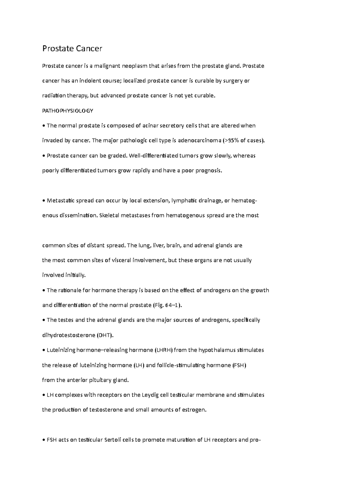 Prostate Cancer - Prostate Cancer Prostate cancer is a malignant ...