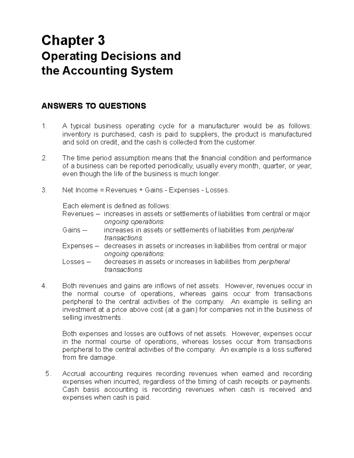 Ch3 End-of-Chapter Answer Keys - Chapter 3 Operating Decisions and the ...