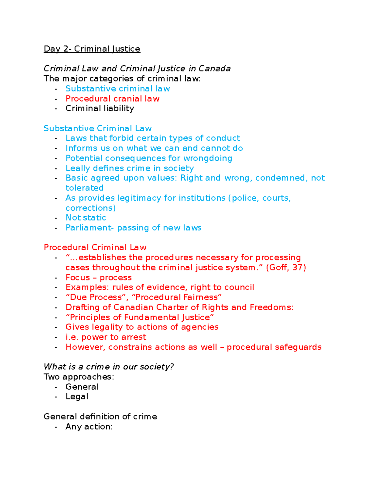Day 2 - intro to criminal justice - Day 2- Criminal Justice Criminal ...