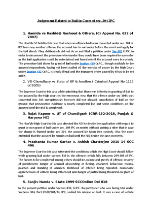 General and wide interpretations of sec 304 - The first one is Culpable ...