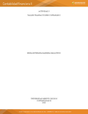 Actividad 4 - contabilidad - CONTADURIA PUBLICA CONTABILIDAD FINANCIERA II ACTIVIDAD 4- TALLER ...