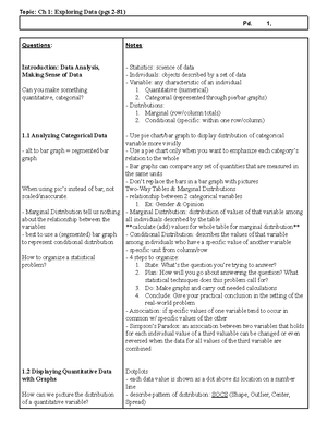 Ch 3 Describing Relationships - Topic: Ch 3: Describing Relationships ...