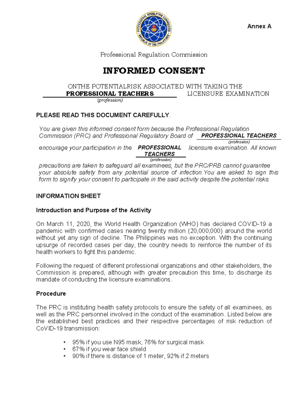 Annex A - January 2022 LEPT Davao - Professional Regulation Commission ...