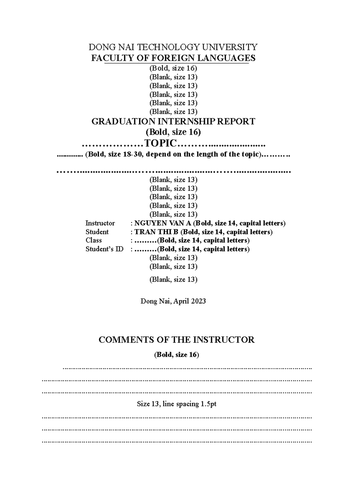 Graduation-internship-report samples 1 - DONG NAI TECHNOLOGY UNIVERSITY ...