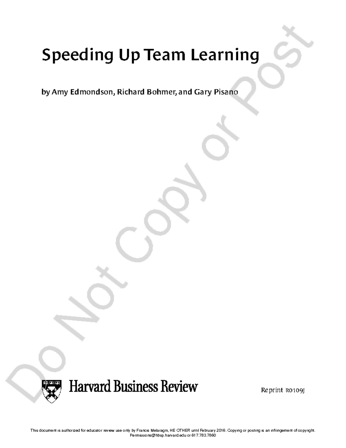 Speeding up team learning (in healthcare) - Speeding Up Team Learning ...