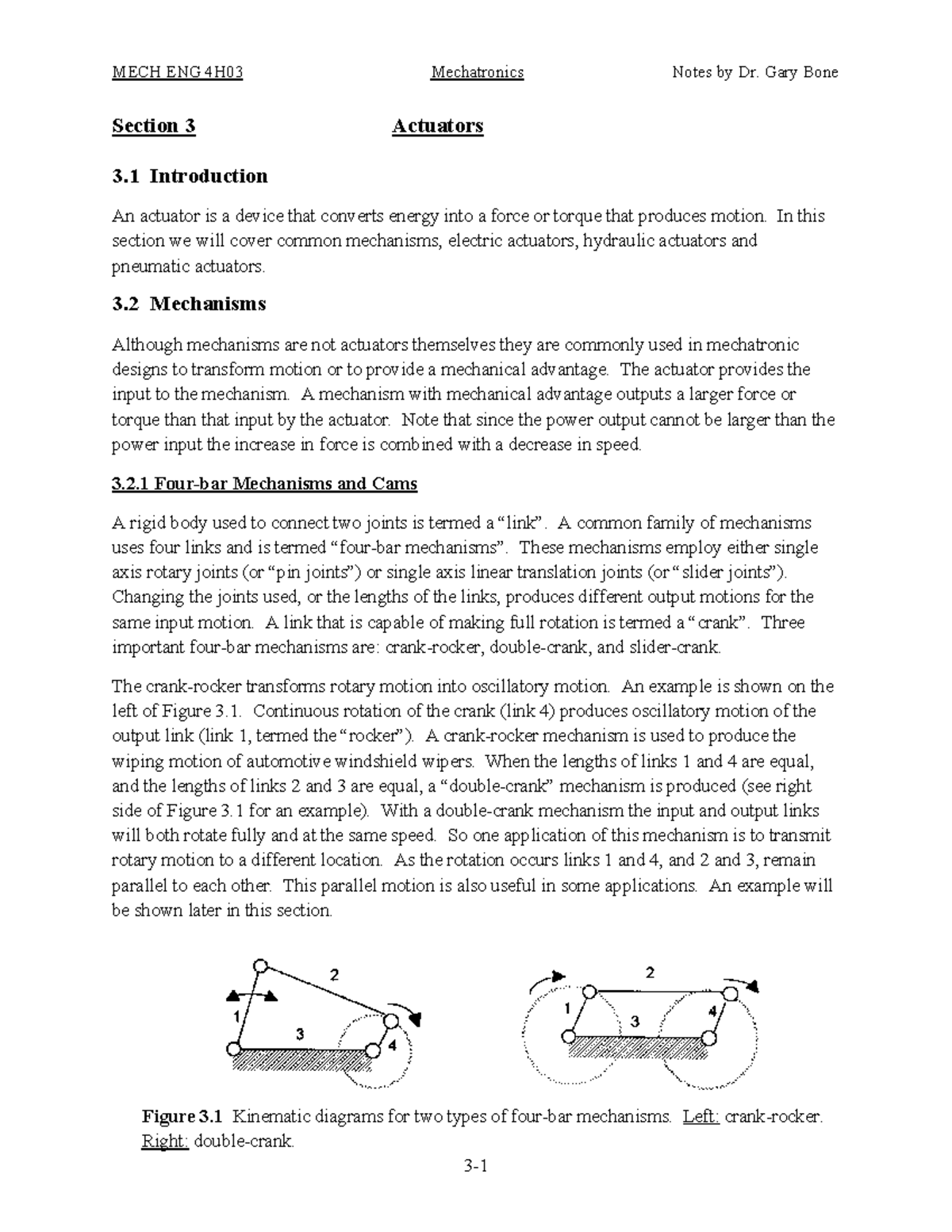 4H03 Chapter 3 - Lecture notes 3 - Section 3 Actuators 3 Introduction ...