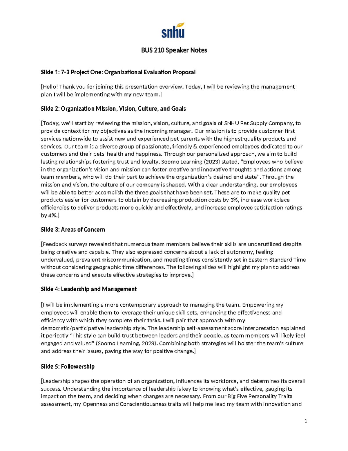 BUS 210 Speaker Notes 7 - BUS 210 Speaker Notes Slide 1: 7-3 Project ...