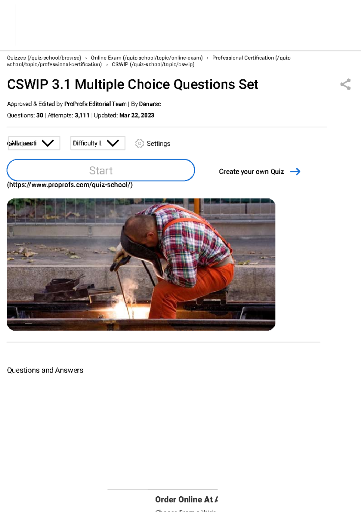 Cswip 3.1 Multiple Choice Questions Set - Quiz & Trivia - Quizzes ...