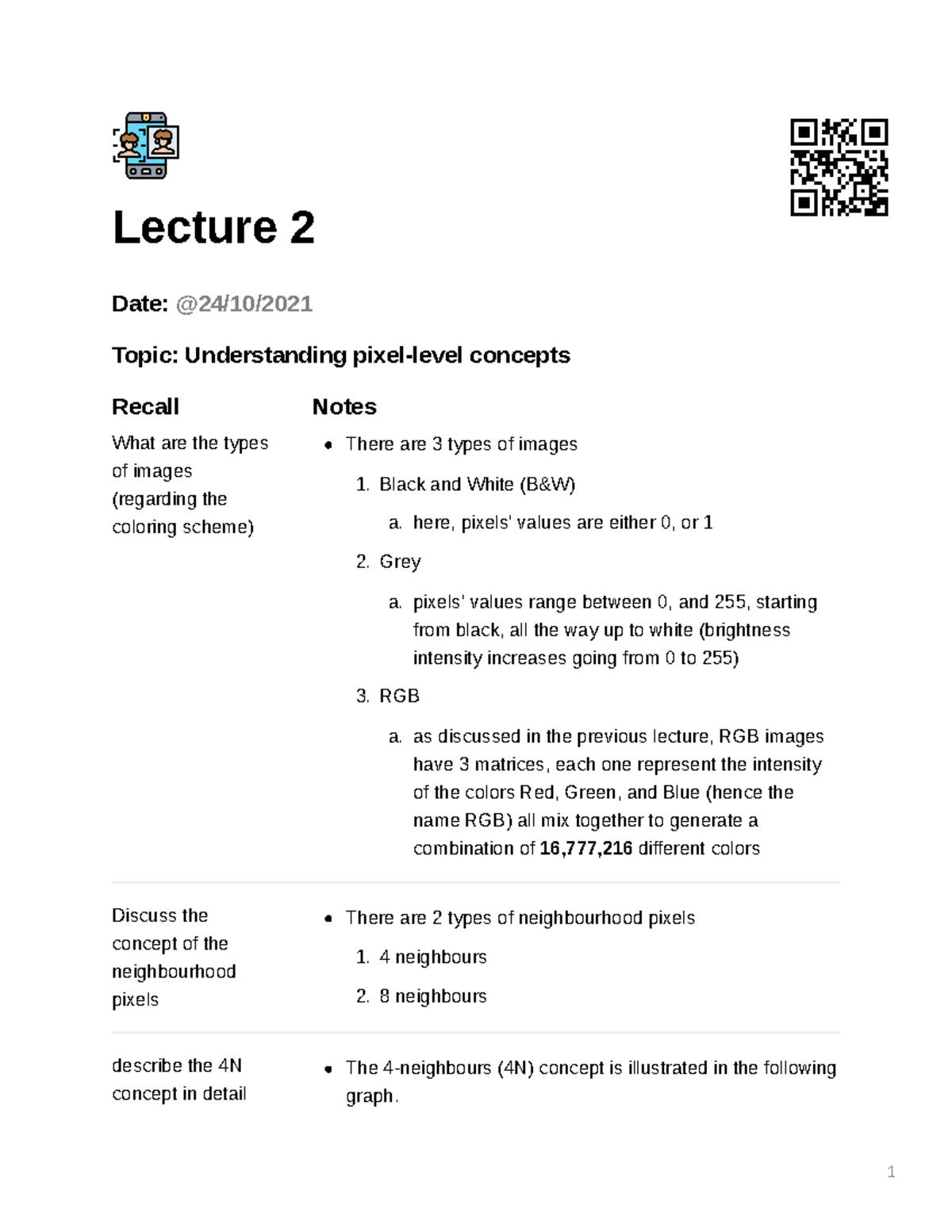 2- Lecture 2 - Understanding pixel-level concepts - Lecture 2 Date ...