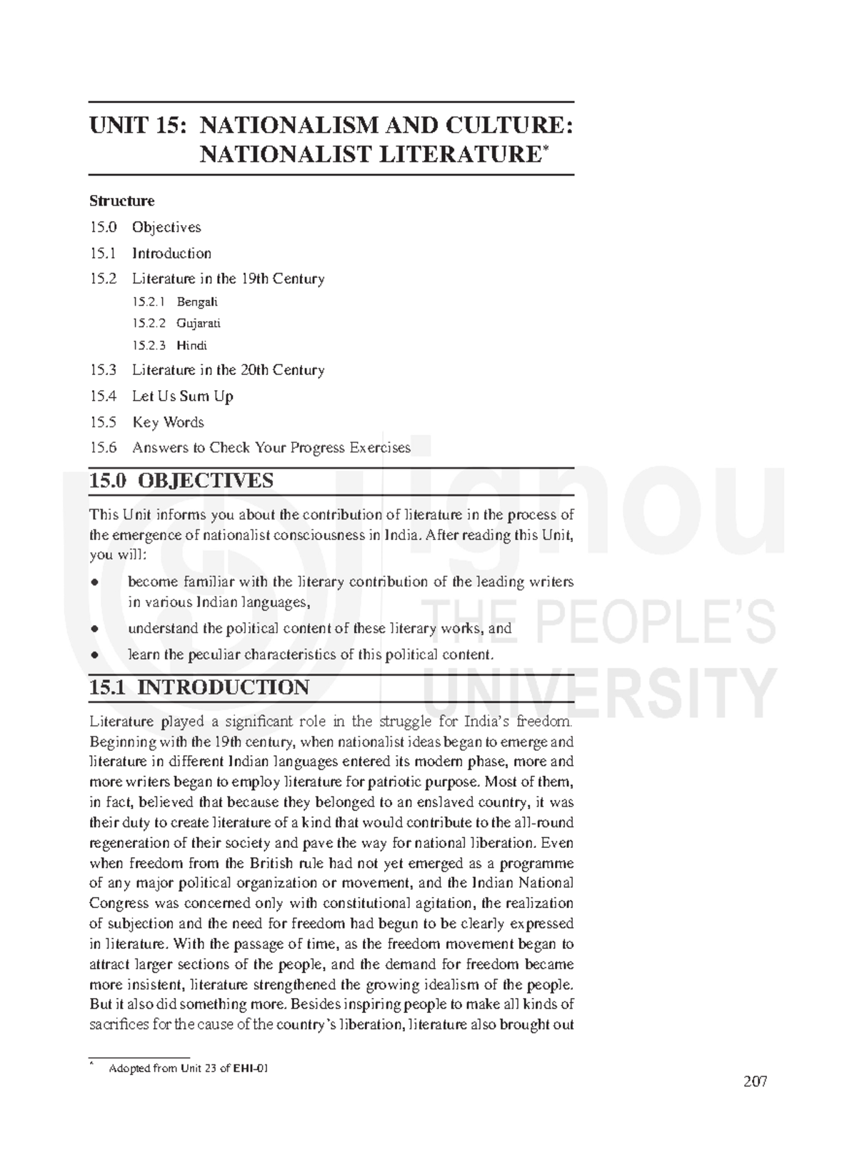 Unit-15 - History of India - UNIT 15: NATIONALISM AND CULTURE ...