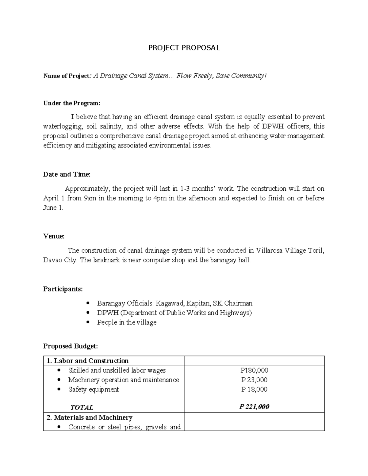 Osorno NSTP2(10009)-Proj Proposal - PROJECT PROPOSAL Name of Project: A ...