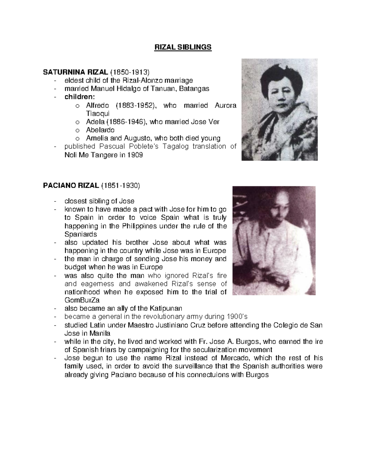 Rizal-siblings-for compress - RIZAL SIBLINGS SATURNINA RIZAL (1850-1913 ...