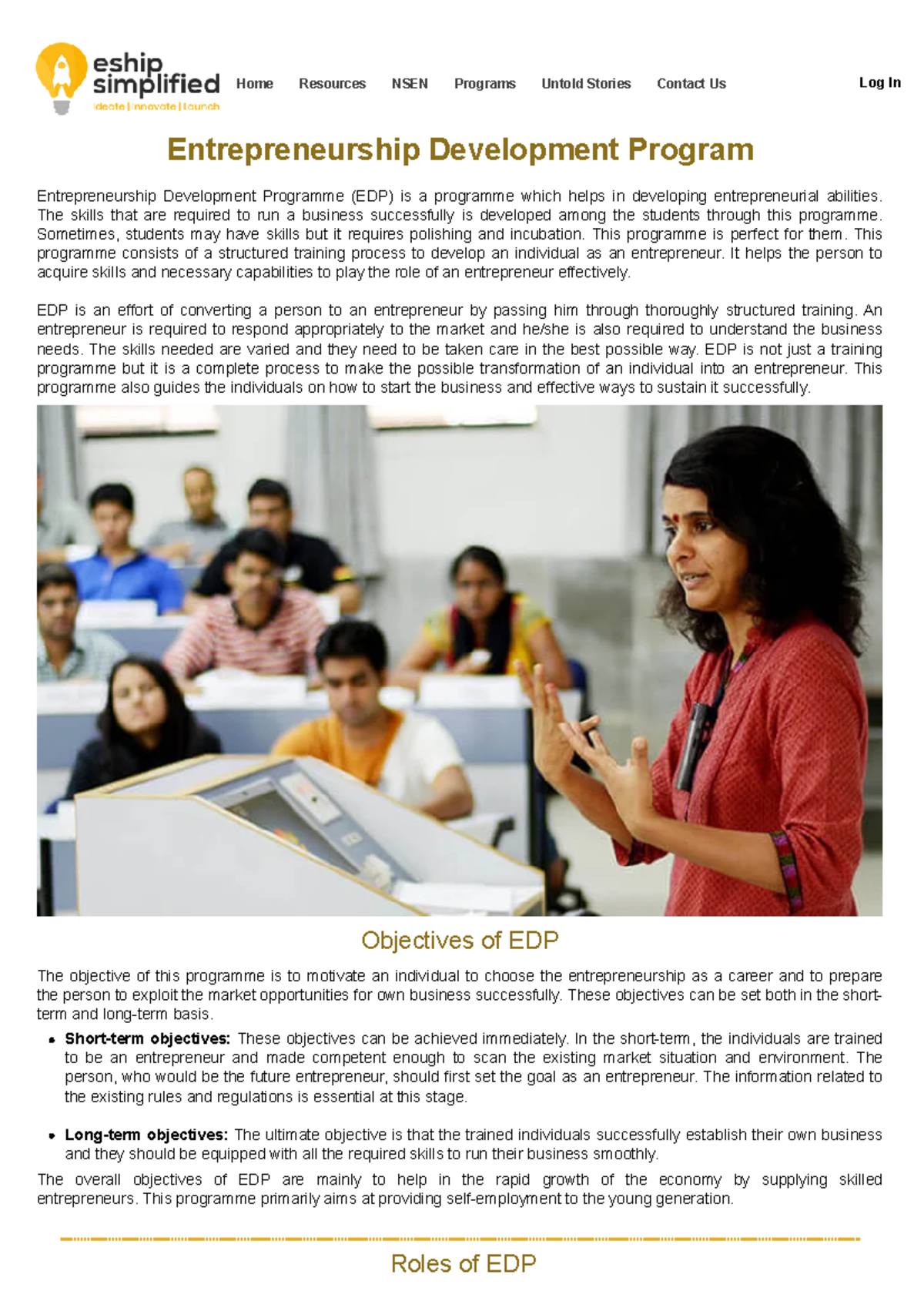 Startup envrioronment - Entrepreneurship Development Program ...