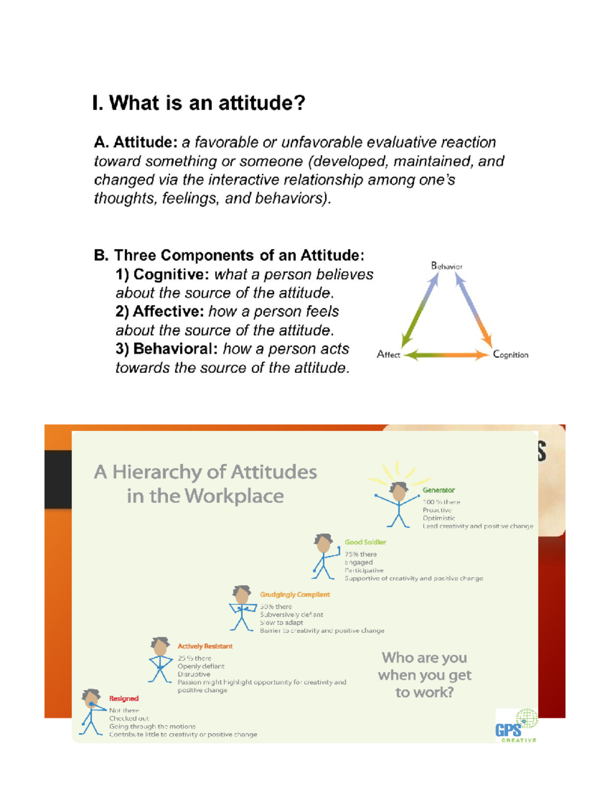 Preliminary Chapter 1 - Emotions - 3 Components of Attitudes Attitudes ...