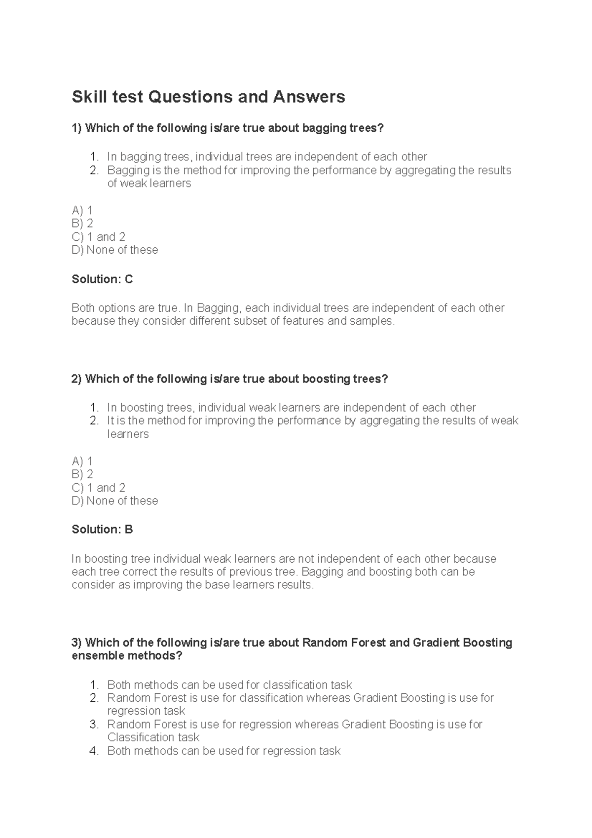 MCQ1-DT - Decision tree quiz - Skill test Questions and Answers 1 ...