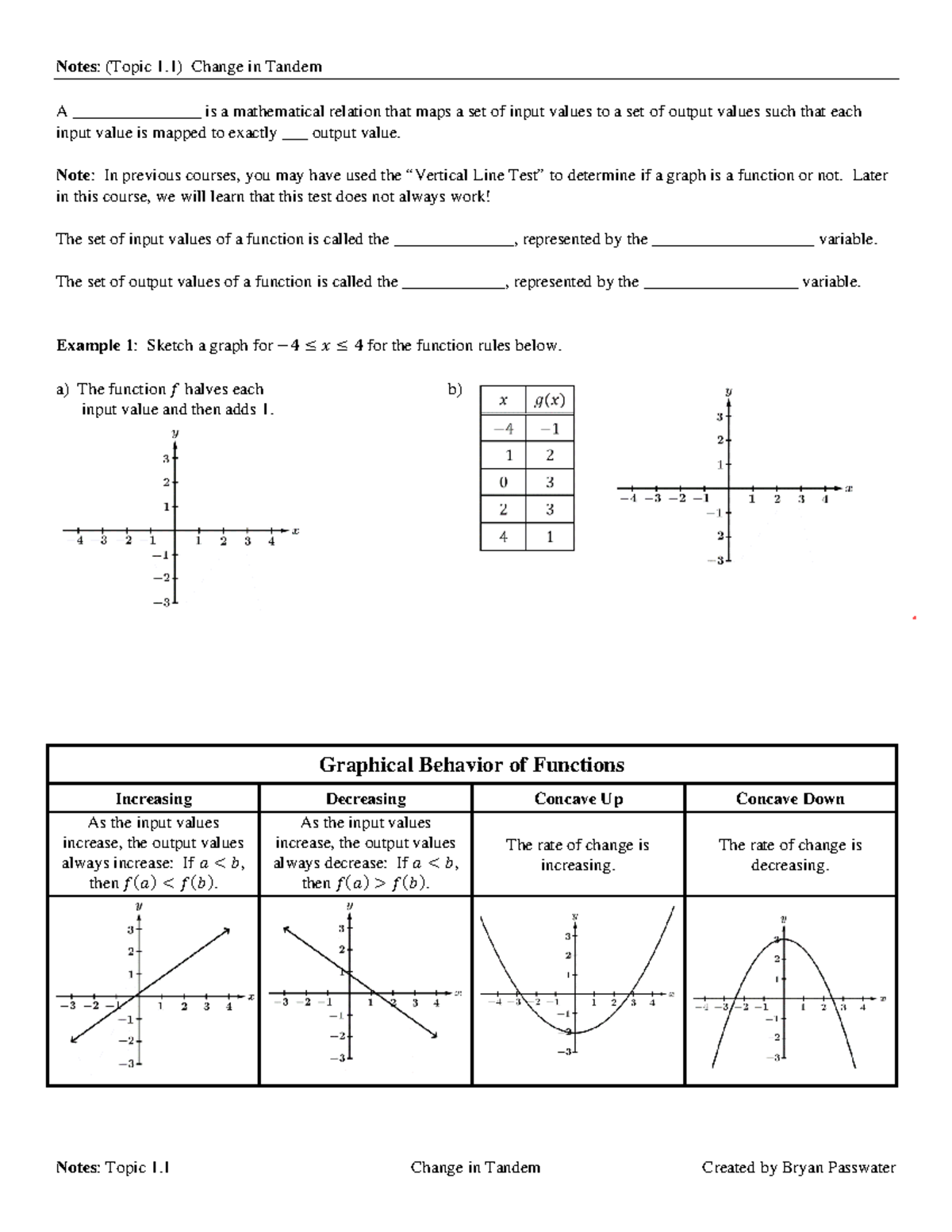 Notes Topic 1.1 Change in Tandem AP PC copy - Notes: Topic 1 Change in ...