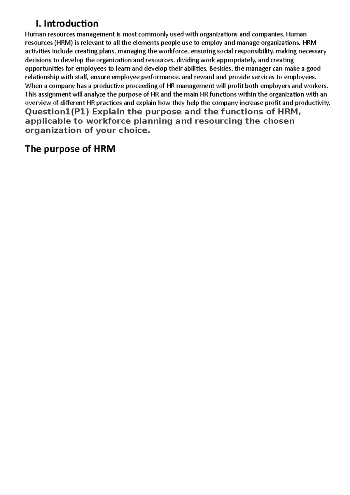 Introductiongerger gẻg gege q - I. Introduction Human resources management is most commonly used ...