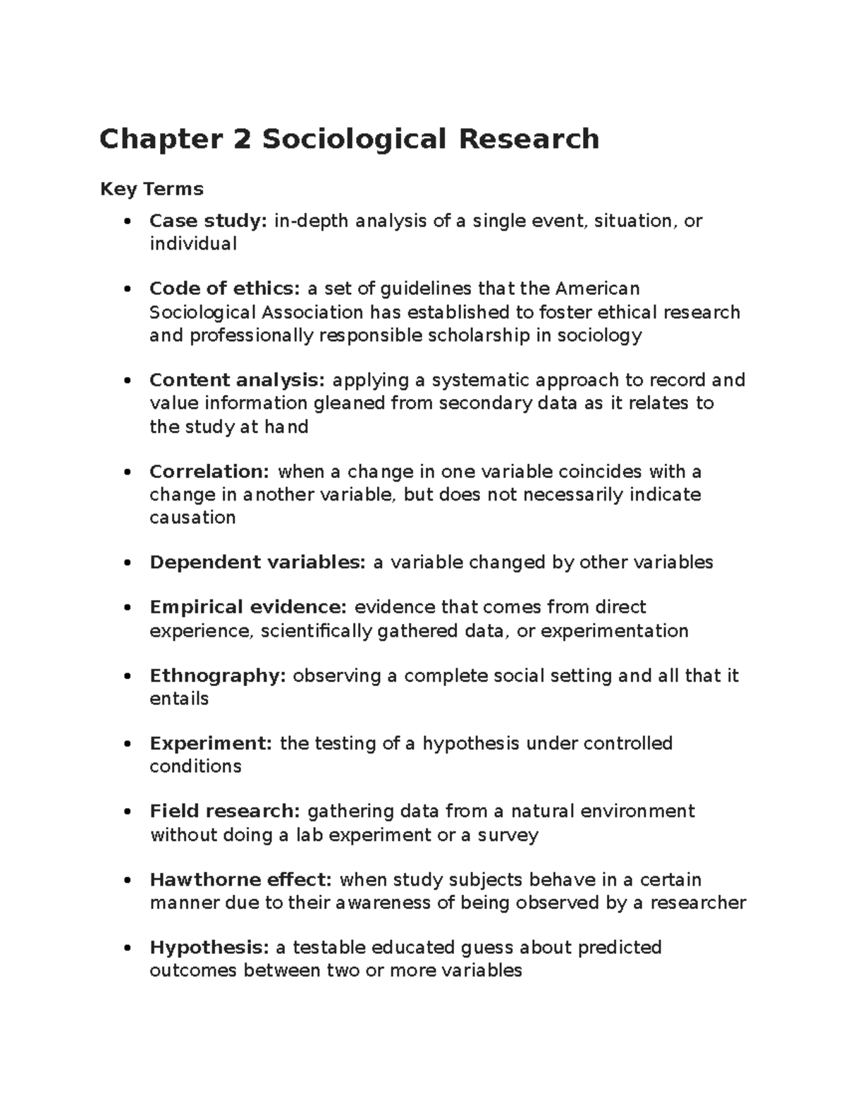 SOC 100 Ch 3 Sociological Research - Chapter 2 Sociological Research ...
