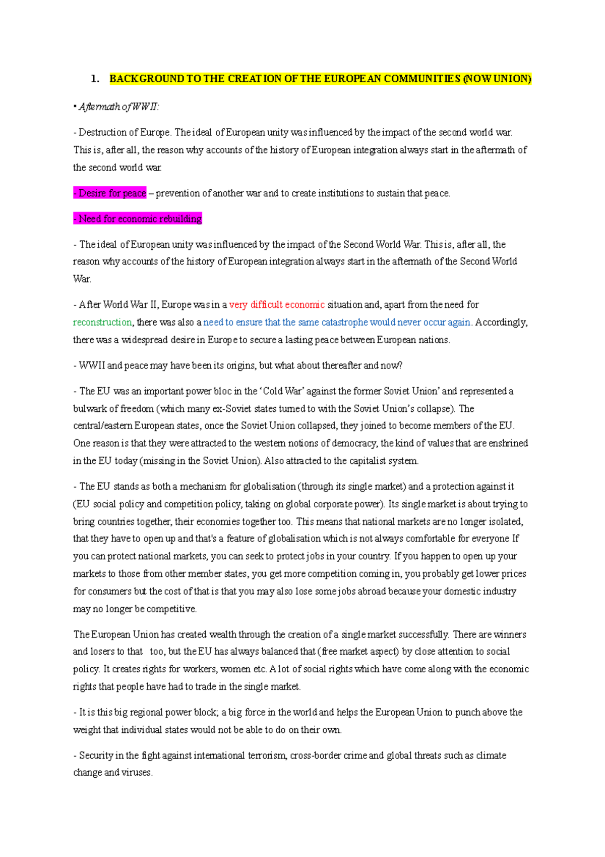 EU history and structure - 1. BACKGROUND TO THE CREATION OF THE ...