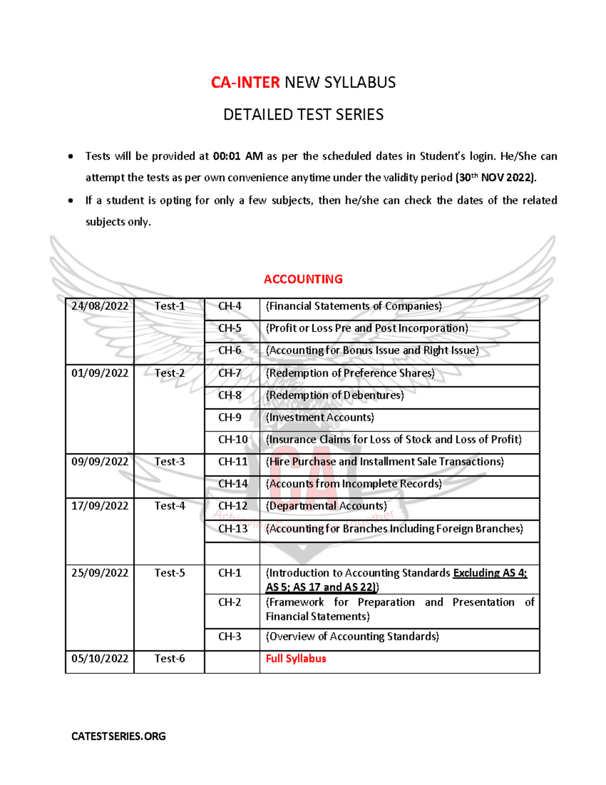 5 unit tests 1 full syllabus test for each subject nov 2022 starts on ...