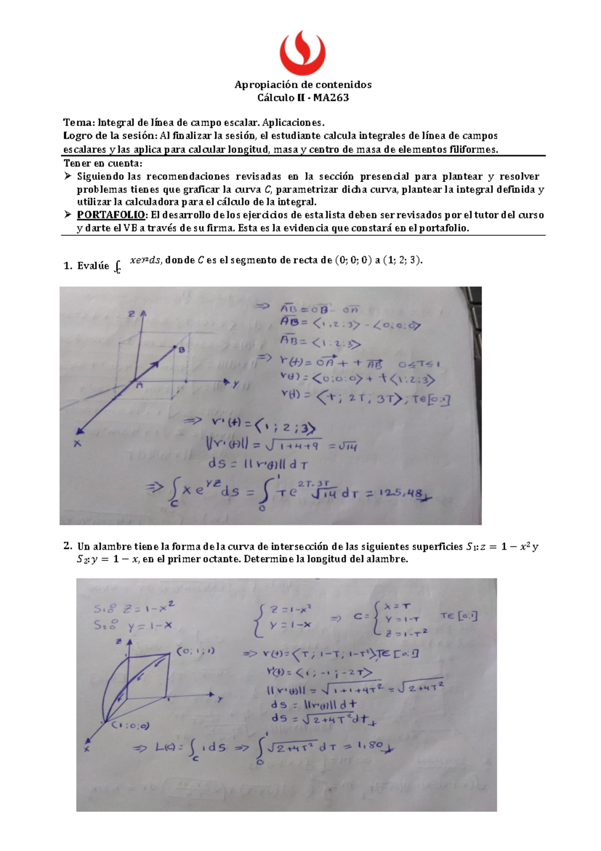 Sem 11- Despues Apropiación de contenido - ApropiaciÛn de contenidos C·lculo II - MA Tema ...