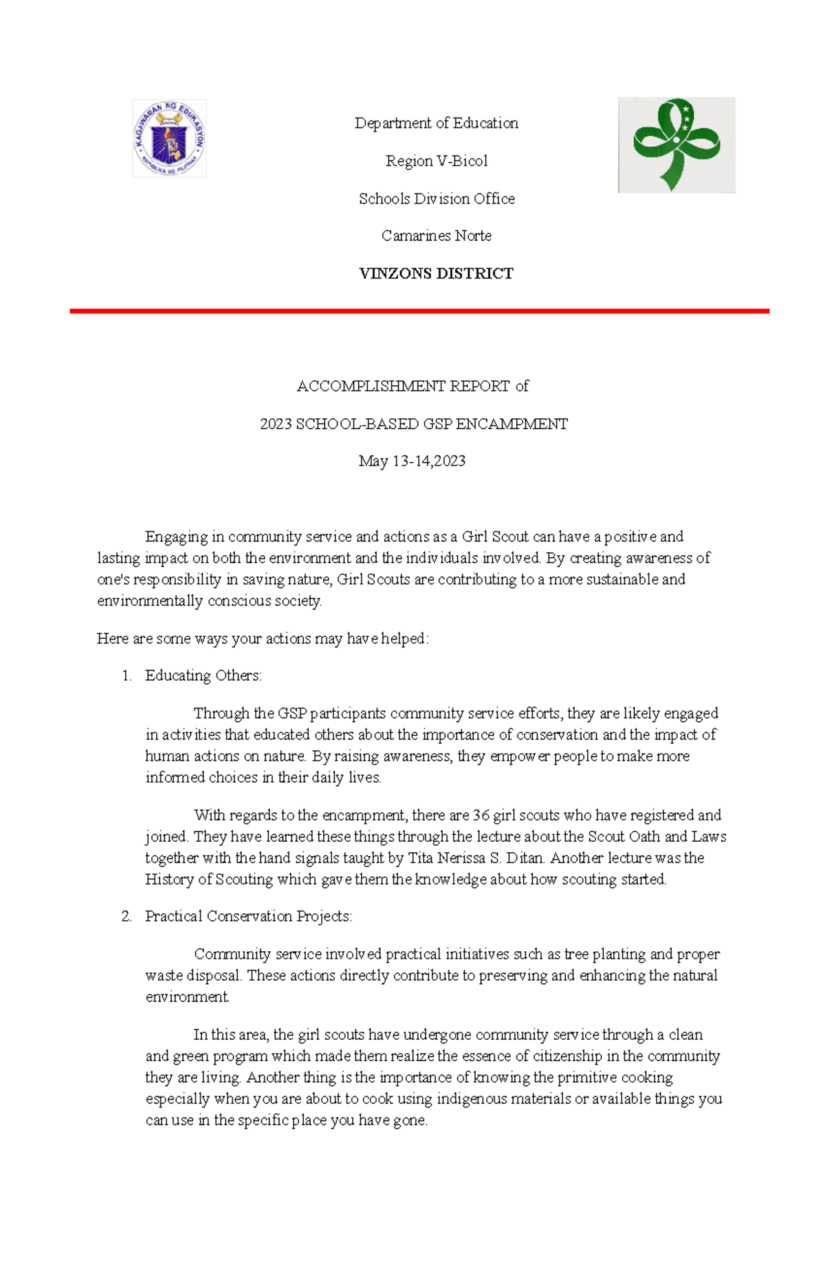 GSP-Narrative Revised - Department of Education Region V-Bicol Schools ...