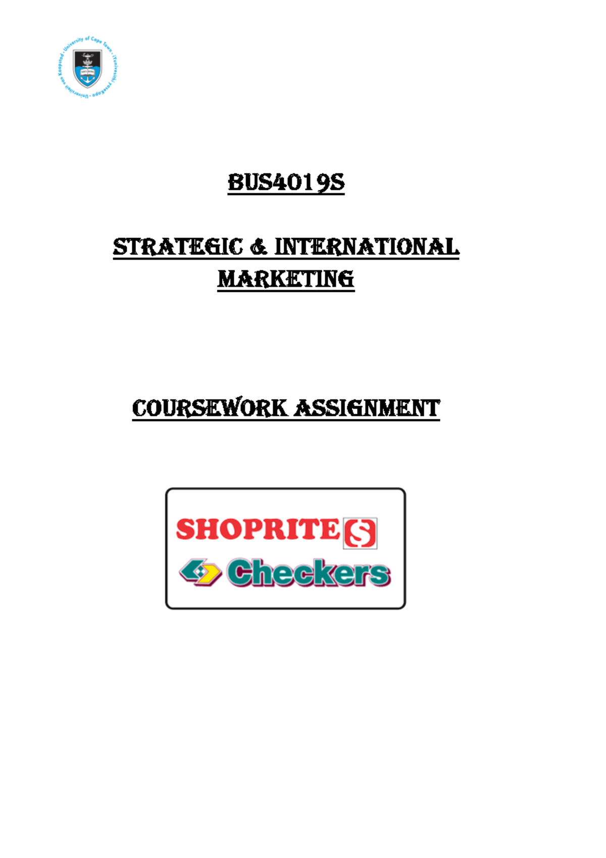 Assignment 1 Brief - BBUUSS4 400119 9SS SSTTRRAATTEEGGIICC ...