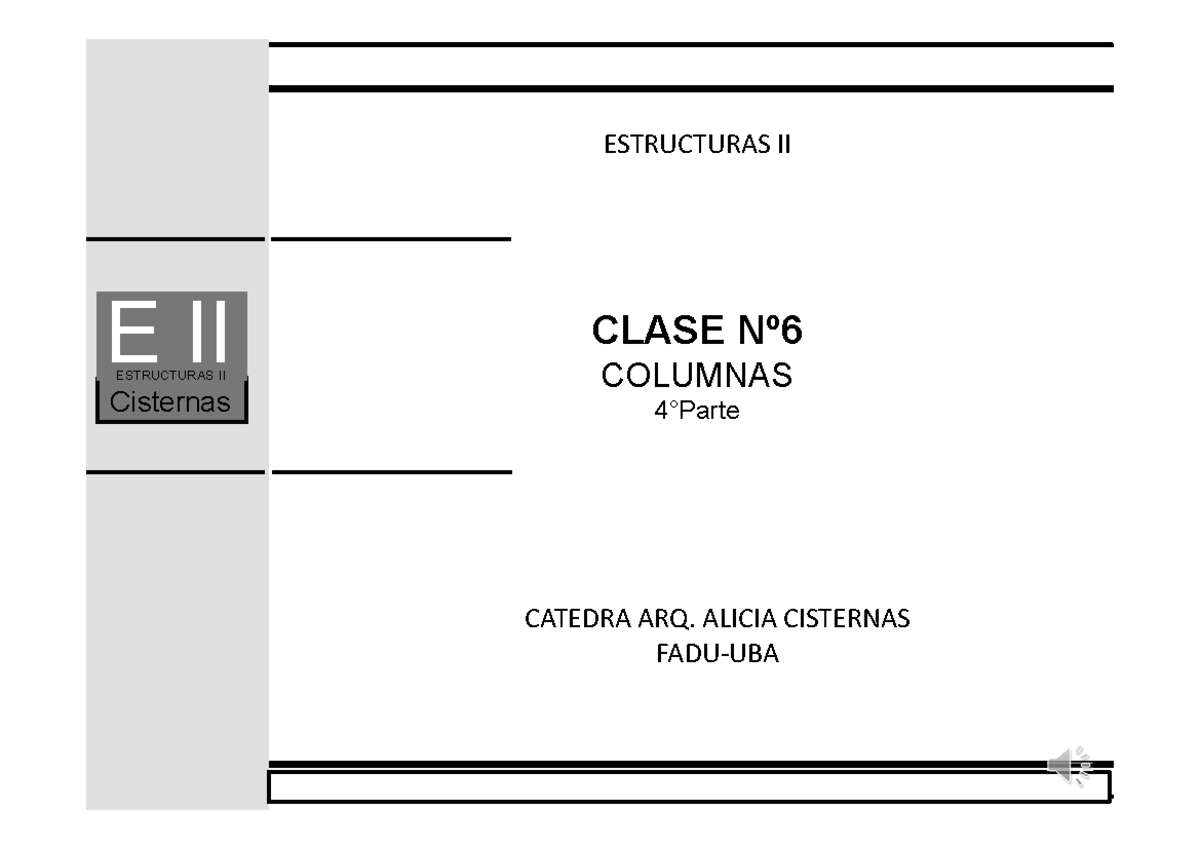 E2 - Teórica Columnas - E II ESTRUCTURAS II Cisternas CLASE Nº COLUMNAS ...