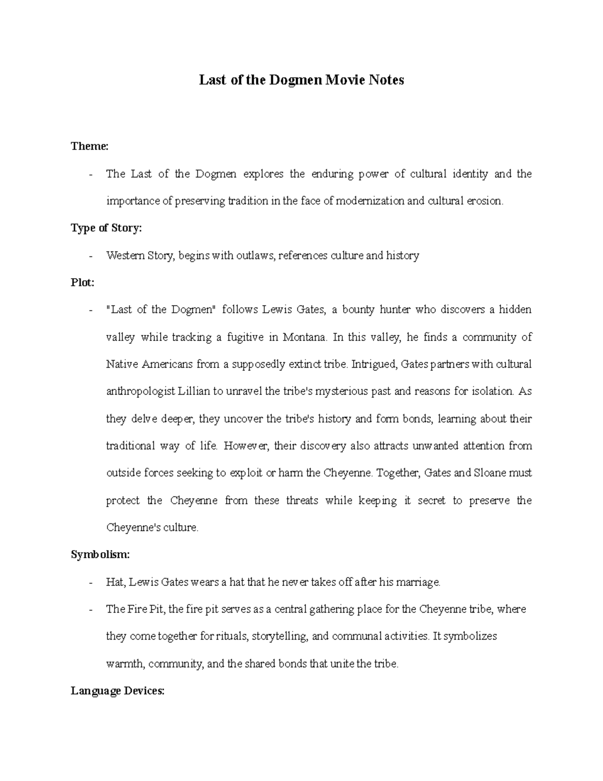 Last of The Dogmen Notes by Keeff Matondo - Last of the Dogmen Movie ...