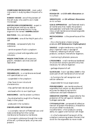 Cells - Our Lady of Fatima University - Cell Structures and Functions ...