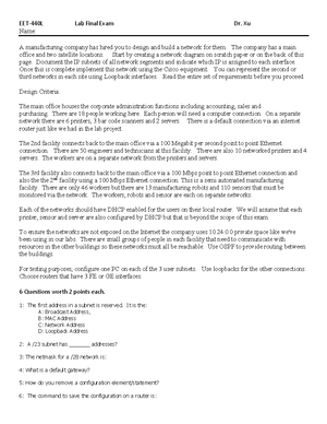 Lab 5 - OSPF With Three Routers - Lab 5 -1: OSPF With Three Routers The ...