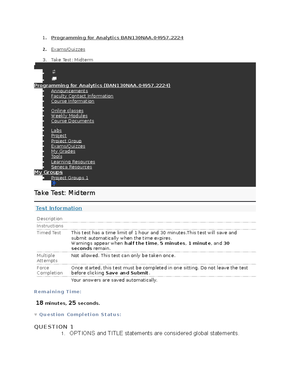 Midterm Exam Programming for Analytics - 1. Programming for Analytics BAN130NAA. 2. Exams ...
