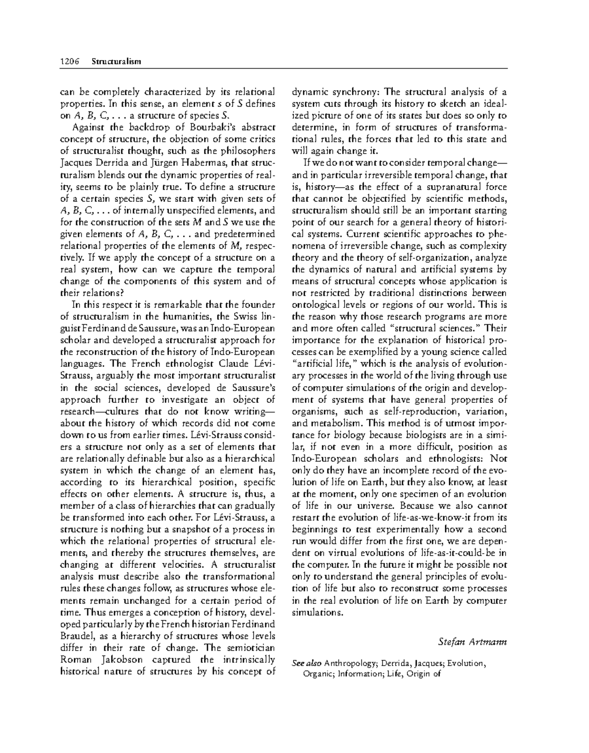 Encyclopedia of timesciencephilosophytheologyculture 2009 bbs 125 - 1206 Structuralism can be ...