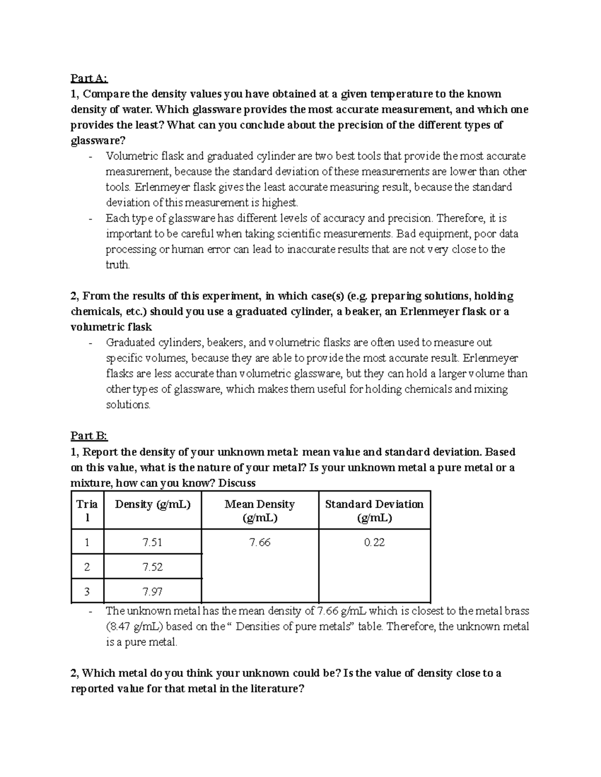 Module #1: Post Lab Questions (Fall 2021) - Part A: 1, Compare the ...