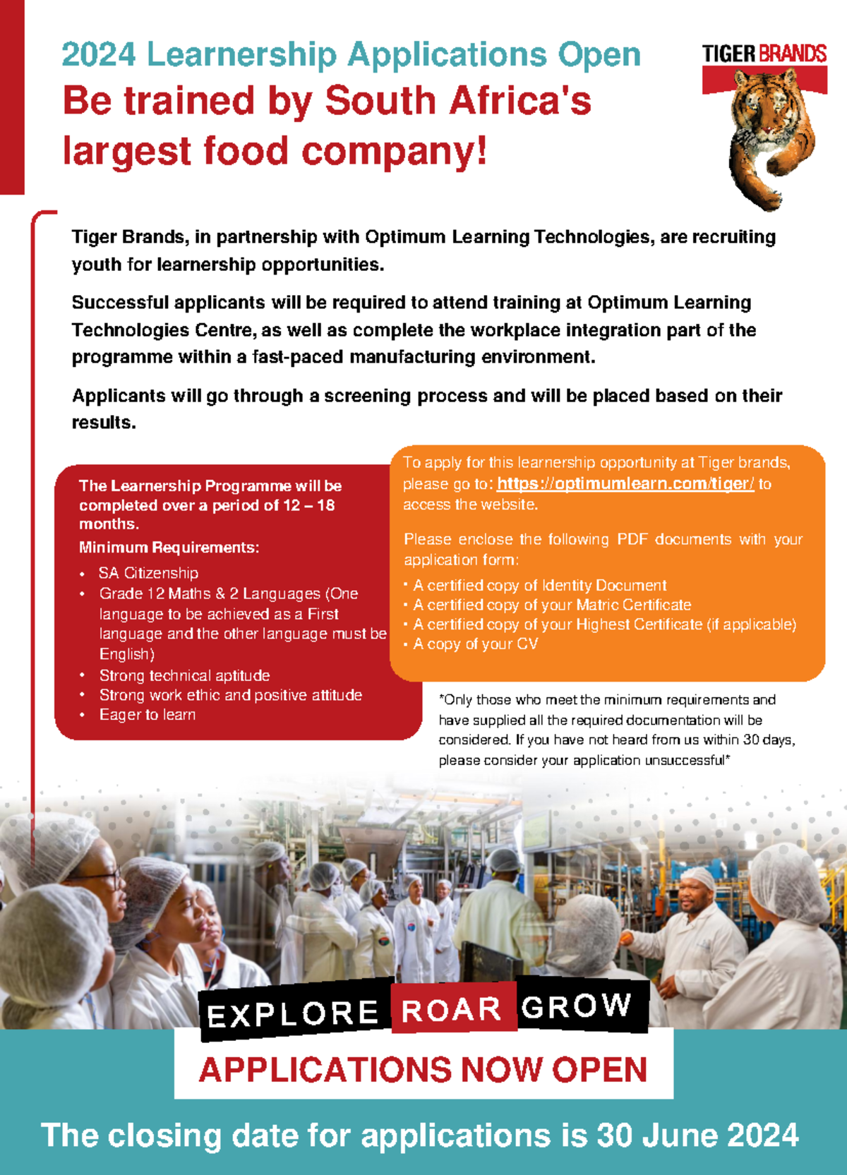 Tiger Brands Learnership opportunity - 2024 - 2024 Learnership ...