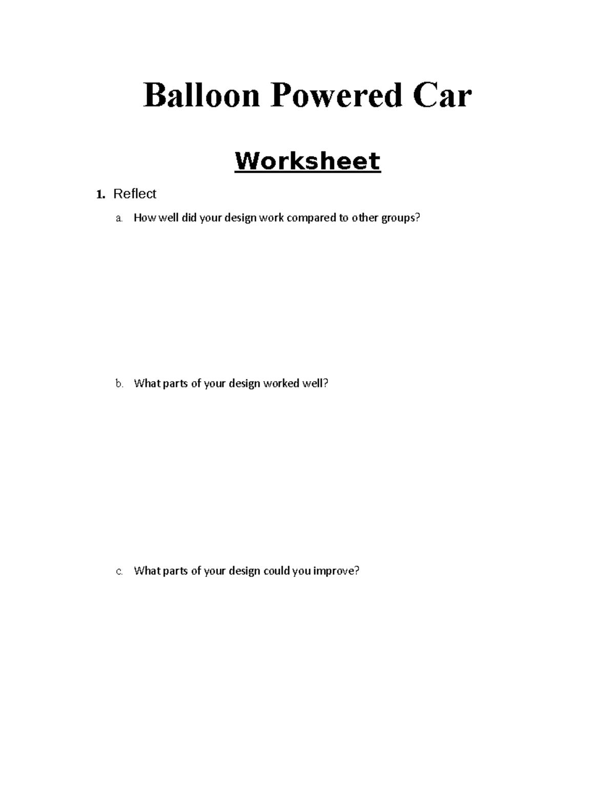 Balloon Powered Car Worksheet Reflect A How Well Did Your Design balloon-powered-car-worksheet-reflect-a-how-well-did-your-design