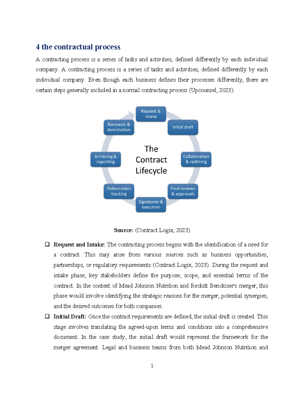 Pitch S1 Q3 - Essay - 4 the contractual process A contracting process ...