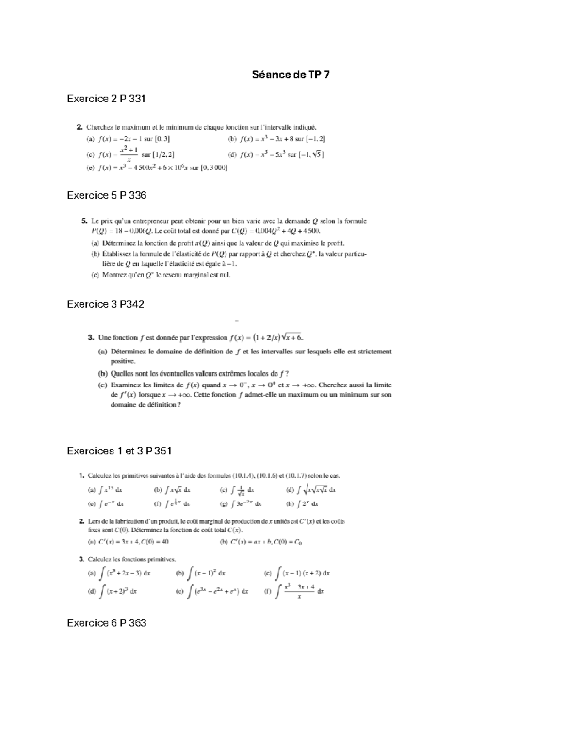Séance de TP 7 - TP7 - ECN1070 - Séance de TP Exercice 2 P Exercice 5 P Exercice 3 P Exercices 1 ...