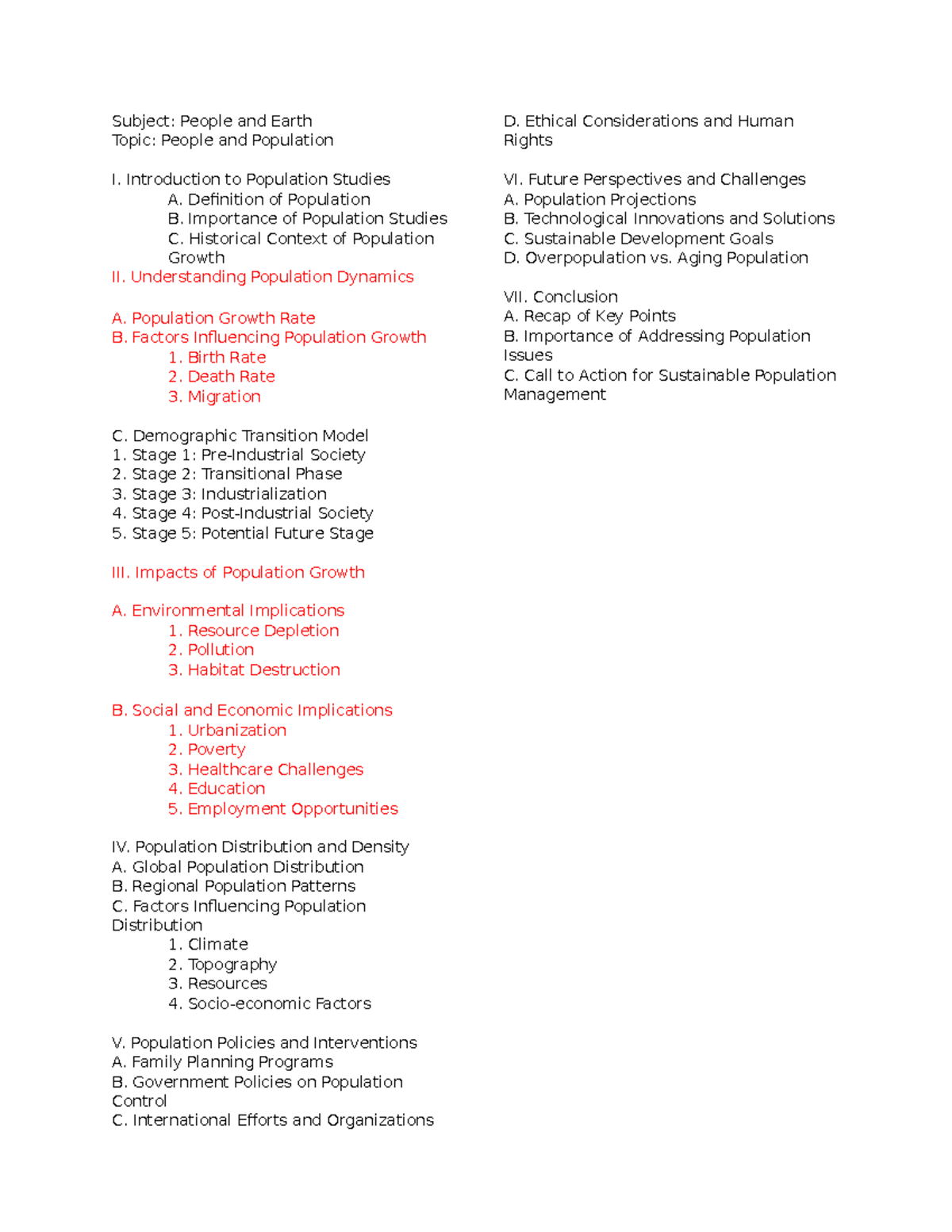 People and Population - Introduction to Population Studies A ...