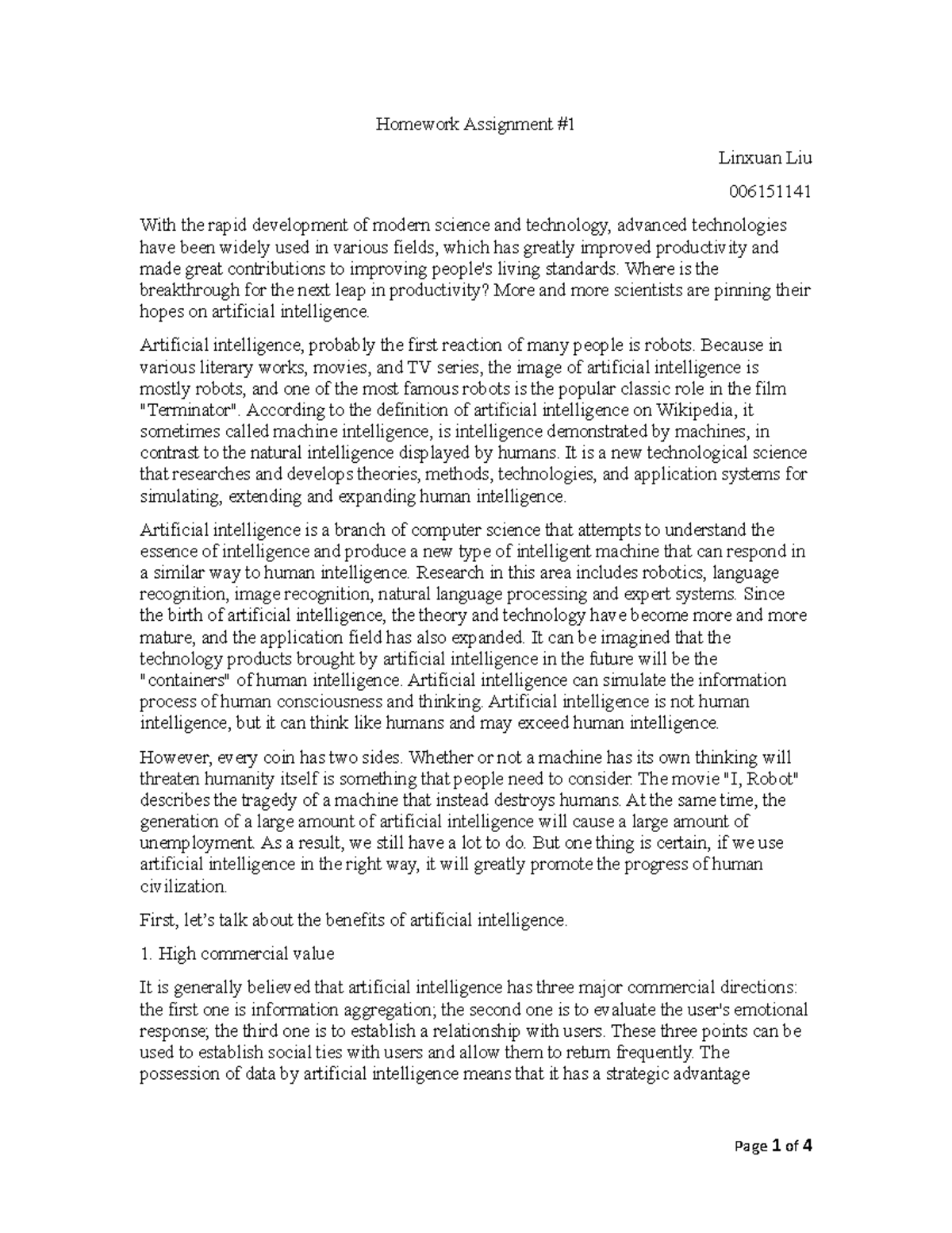 HW#1 - Ronald Salloum - Homework Assignment # Linxuan Liu 006151141 ...