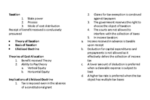 Income Taxation Reviewer (1-3) - CHAPTER 1: INTRODUCTION TO TAXATION ...