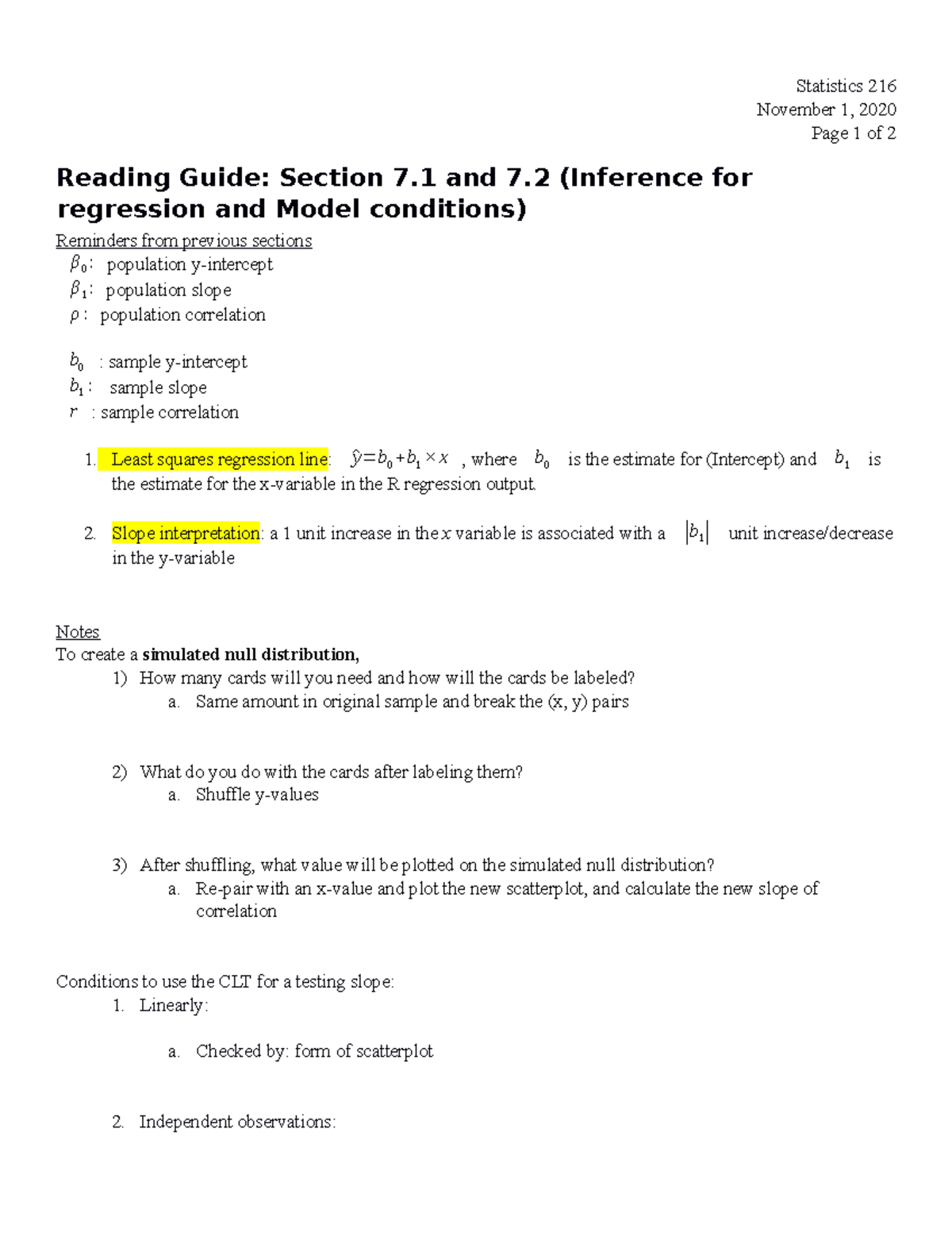 Fall2020-STAT 216Q-Lecture 17 - Statistics 216 November 1, 2020 Page 1 ...