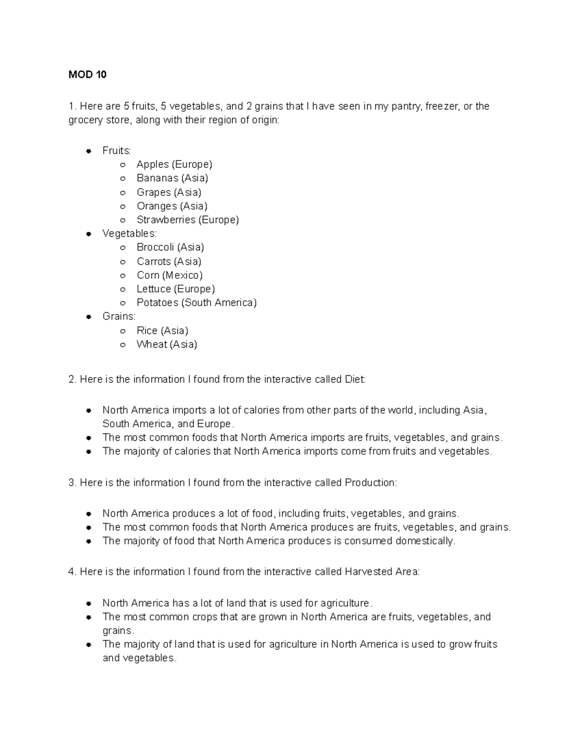 GEO 3 - Human Geography lecture notes part 3 - MOD 10 Here are 5 fruits ...