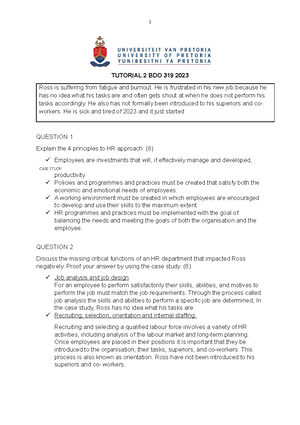 BDO Exam Notes - BDO 319 - UP - Studocu