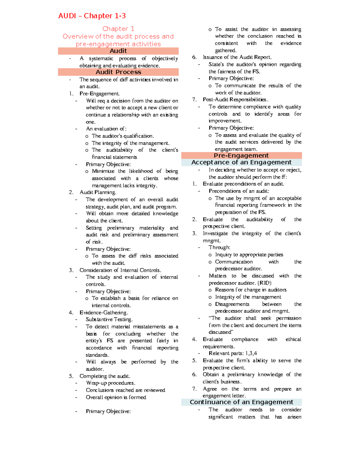 AUDI Prelims Chapter 1 3 - AUDI – Chapter 1- Chapter 1 Overview of the ...
