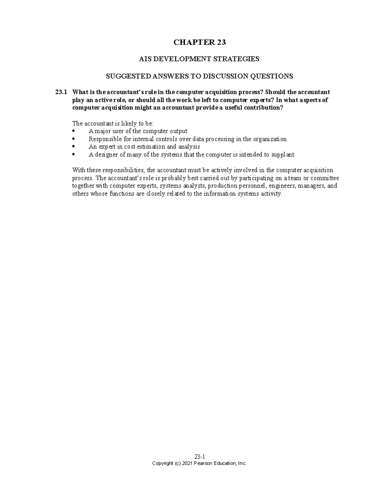 Ch 23 AIS Development Strategies - CHAPTER 23 AIS DEVELOPMENT STRATEGIES SUGGESTED ANSWERS TO ...