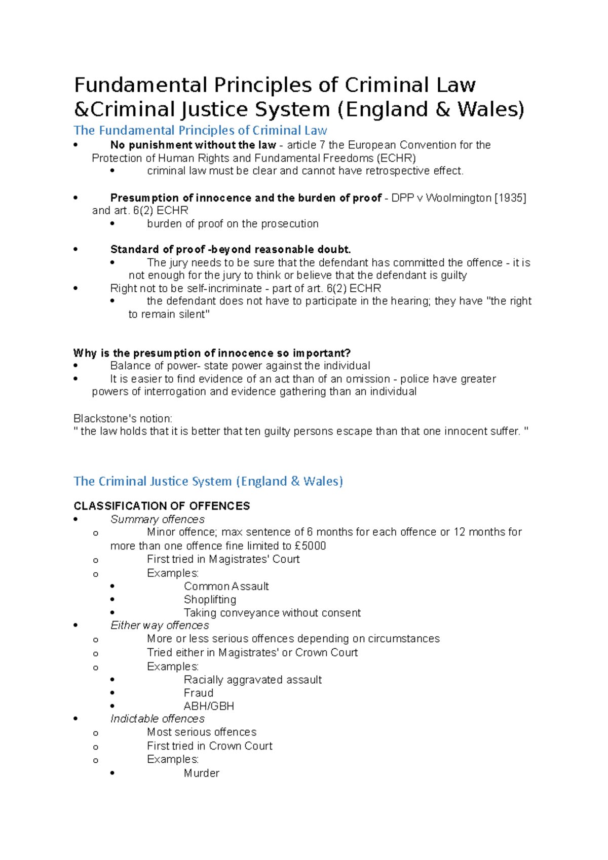 Fundamental Principles of Criminal Law &Criminal Justice System ...